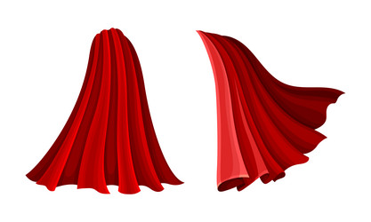 Red flying capes set silk carnival cloak costume Vector Image