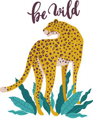 Cute baby leopard arching its back beautiful wild Vector Image