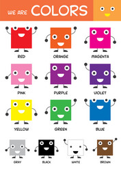 Learning colors red color flashcard for kids cute Vector Image