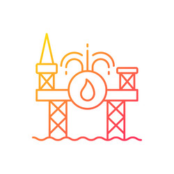 Drilling rig gradient linear icon Royalty Free Vector Image