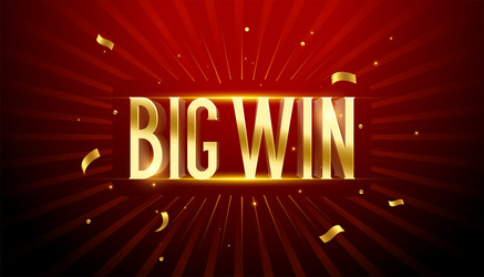 3d style big win golden retro background Vector Image