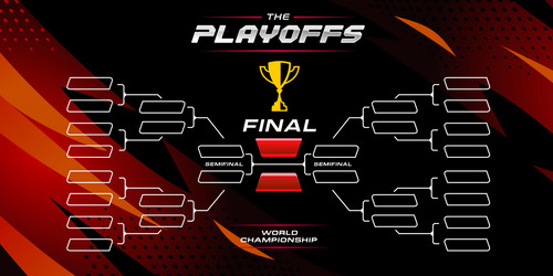 Competition bracket with golden cup Royalty Free Vector