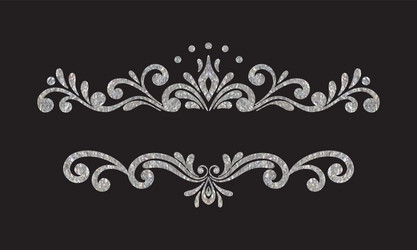 Elegant luxury vintage circle silver floral frame Vector Image