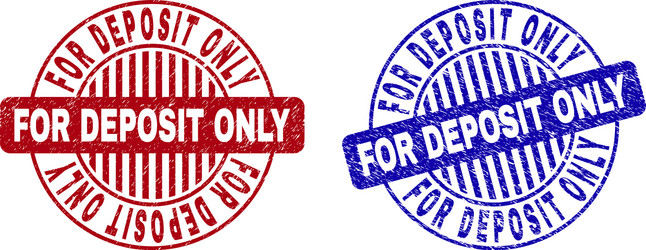 Grunge safe scratched round watermarks Royalty Free Vector