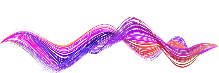Colorful flow brush stroke wave sea isolated line Vector Image