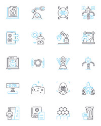 Expanse linear icons set space sci-fi belter Vector Image