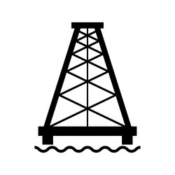 Oil rig flat graphic icon fuel platform industry Vector Image