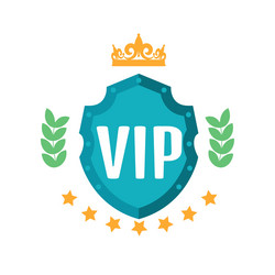 Vip club logo in flat style Royalty Free Vector Image