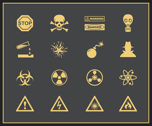 Danger and warning icons simplus series Royalty Free Vector