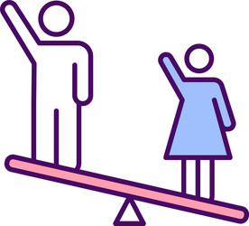 Social inequality and gender gap abstract drawing Vector Image