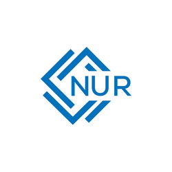 Nur abstract monogram shield logo design on black Vector Image