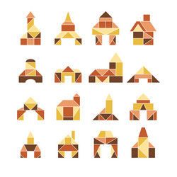 Tangram puzzle square set triangle Royalty Free Vector Image