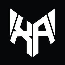 Xa logo monogram shield sharp half round shape Vector Image