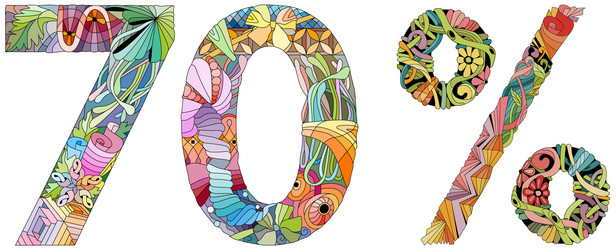 90 percent decorative entangle object Royalty Free Vector