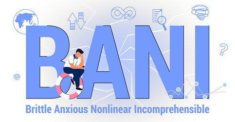 Bani brittle anxious nonlinear incomprehensible Vector Image