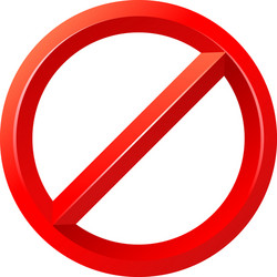 Crossed out red prohibition caution circle Vector Image