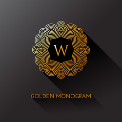 Golden monogram Royalty Free Vector Image - VectorStock