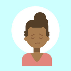 Red angry sad face negative people emotion icon Vector Image