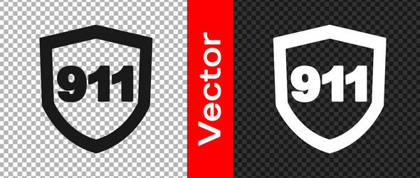 Black telephone with emergency call 911 icon Vector Image