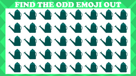 Find the odd emoji out visual logic puzzle game Vector Image
