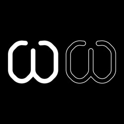 Omega greek symbol small letter lowercase font Vector Image