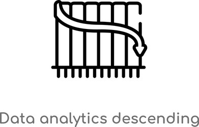 Outline descending data analytics line graphic Vector Image