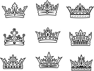 Modern crowns Royalty Free Vector Image - VectorStock