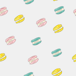 Seamless pattern colorful sweet macarons cakes Vector Image