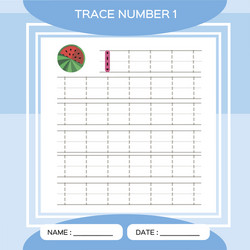 Number One Tracing Worksheets Vector Images (over 330)