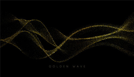 Abstract shiny color gold wave design element Vector Image