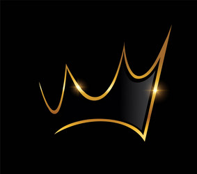 Golden circle crown logo icon Royalty Free Vector Image