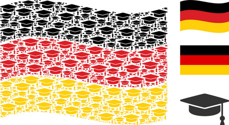 Graduation cap collage of squares and circles Vector Image