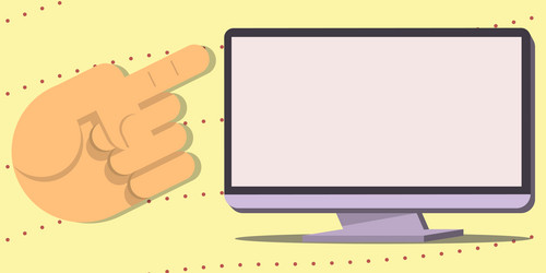 One finger pointing at screen with important Vector Image