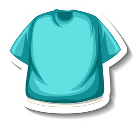 Sticker bright blue shirt in cartoon style Vector Image
