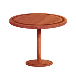 Wooden table round desk tectured in comic cartoon Vector Image
