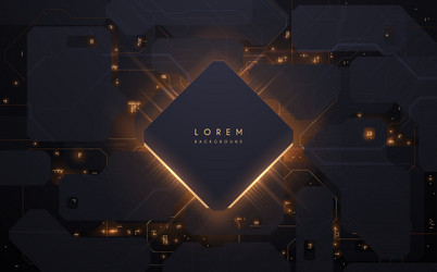 Abstract dark technology background with circuit Vector Image