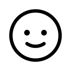 Happy face icon line isolated on white background Vector Image