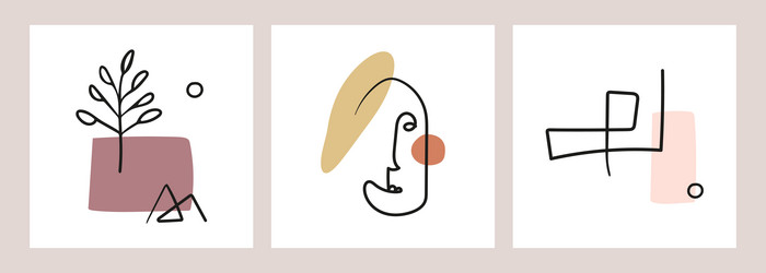 Set of hand drawn shape and line art objects Vector Image