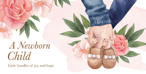 Billboard template with newborn baby Royalty Free Vector