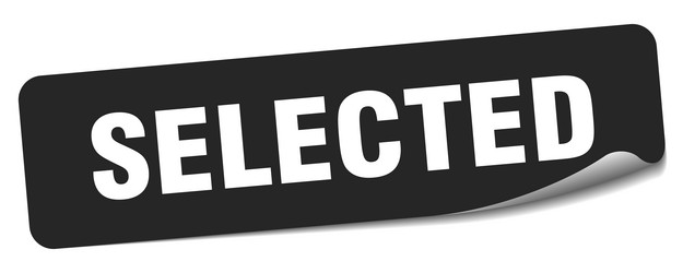 Selected sticker selected label Royalty Free Vector Image