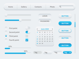 White interface elements universal ui template Vector Image