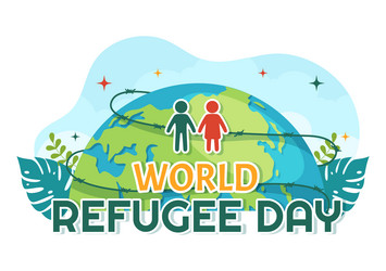 World refugee day on 20 june with immigration Vector Image