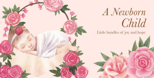 Billboard template with newborn baby Royalty Free Vector