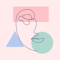 Picasso one line drawing style abstract face Vector Image