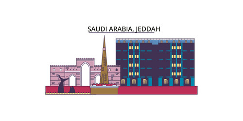 Saudi arabia jeddah tower travel landmark Vector Image