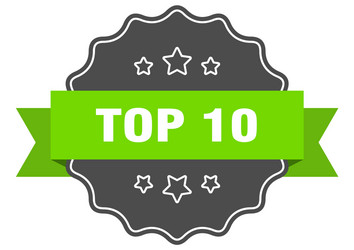 Top 10 stamp top 10 label round grunge sign Vector Image