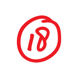 18 points exam score eighteen test Royalty Free Vector Image