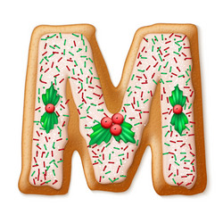 Christmas gingerbread cookies alphabet Royalty Free Vector