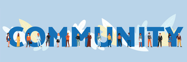 Community banner - diverse crowd cartoon people Vector Image Community banner - diverse crowd cartoon people Vector Image