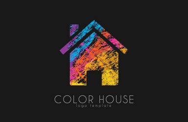 Creative house logo color design home Royalty Free Vector